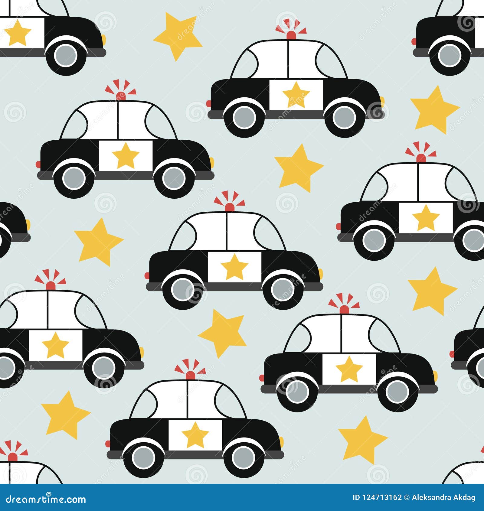 Set Of Police Cars Side View Vector Illustration Isolated On White ...