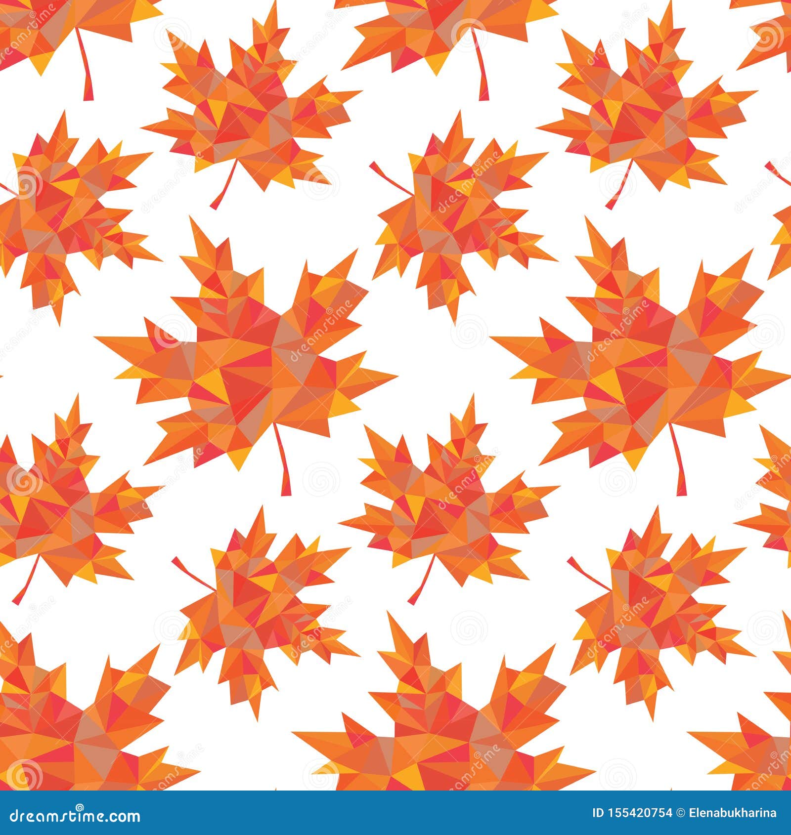 Seamless Pattern from Polygonal Leaves of Maple on a White Background ...