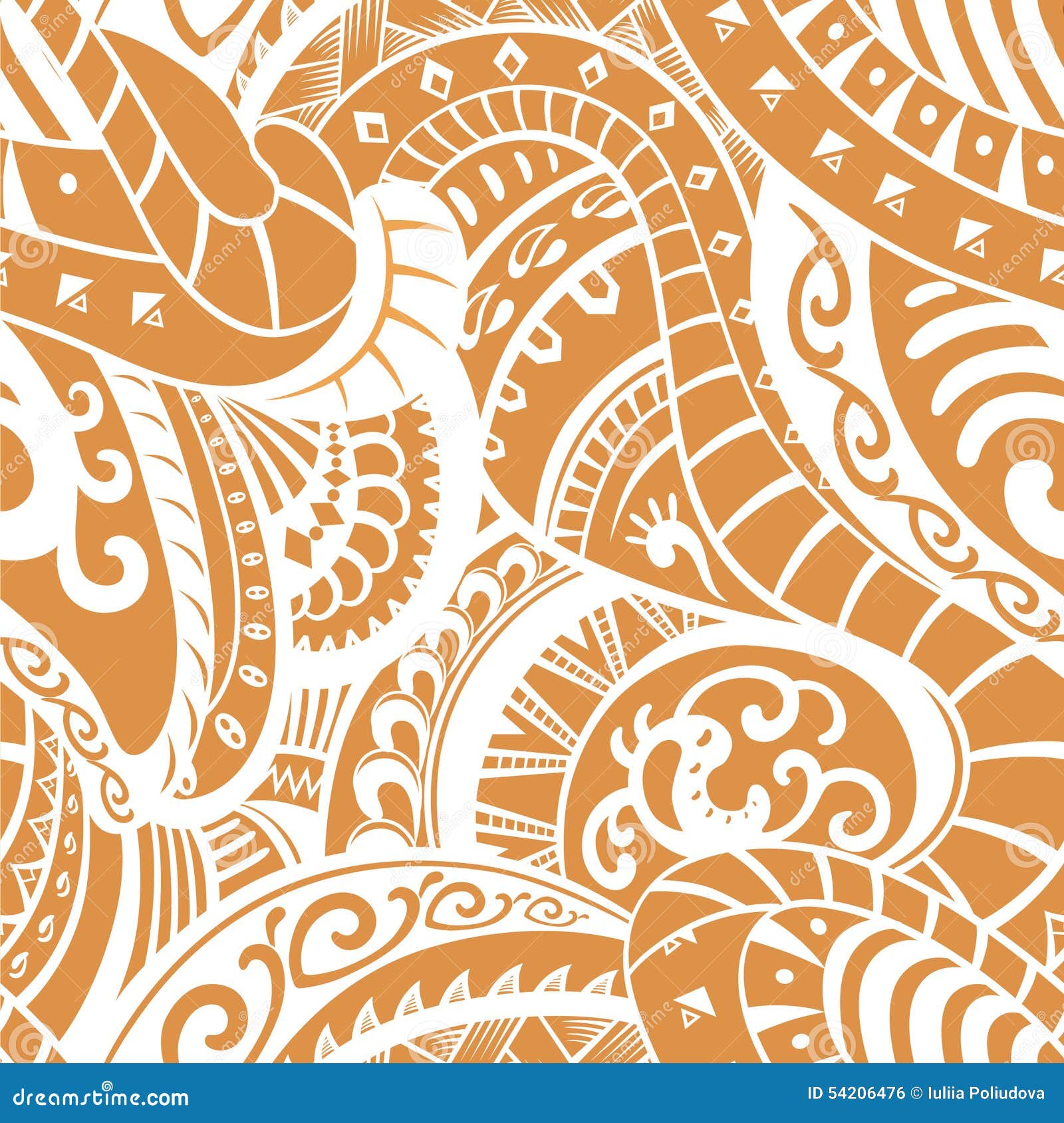 Seamless Pattern in Polynesian Style Stock Illustration - Illustration ...