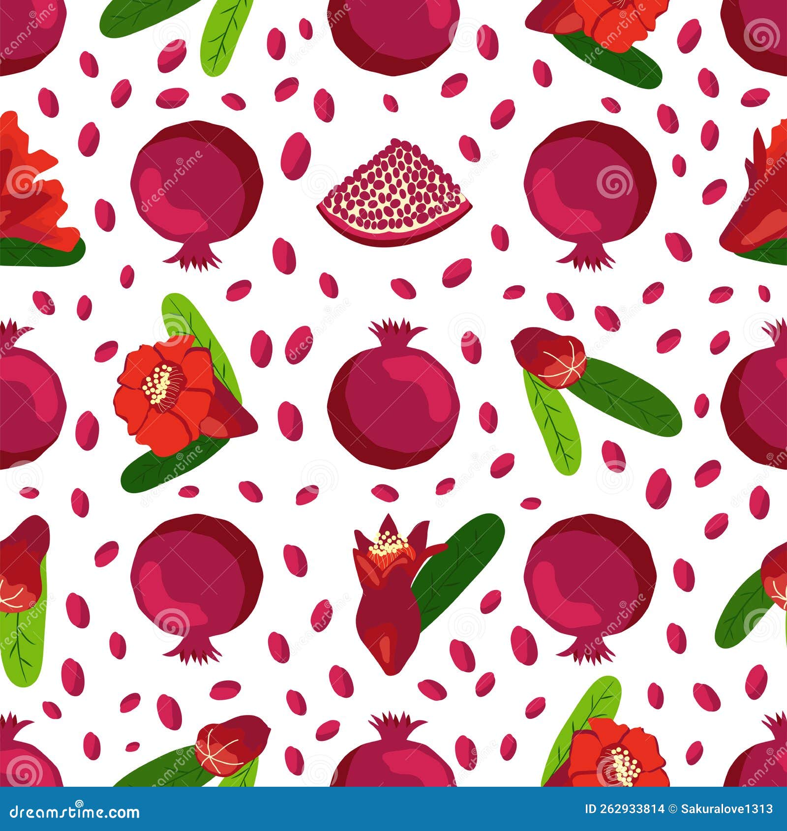 Seamless Pattern with Pomegranates. Decorative Patterns of the ...