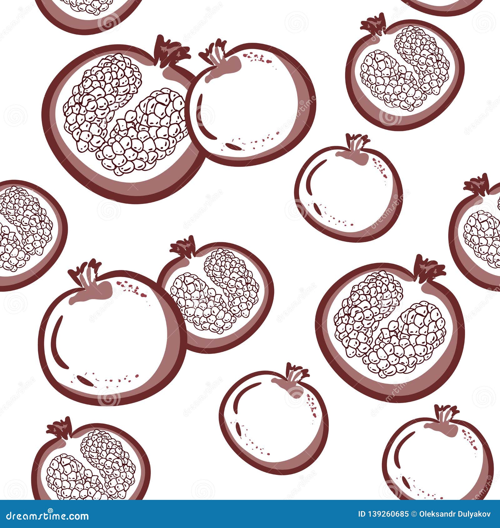 Seamless Pattern with Pomegranates. Vector Decorative Patterns ...