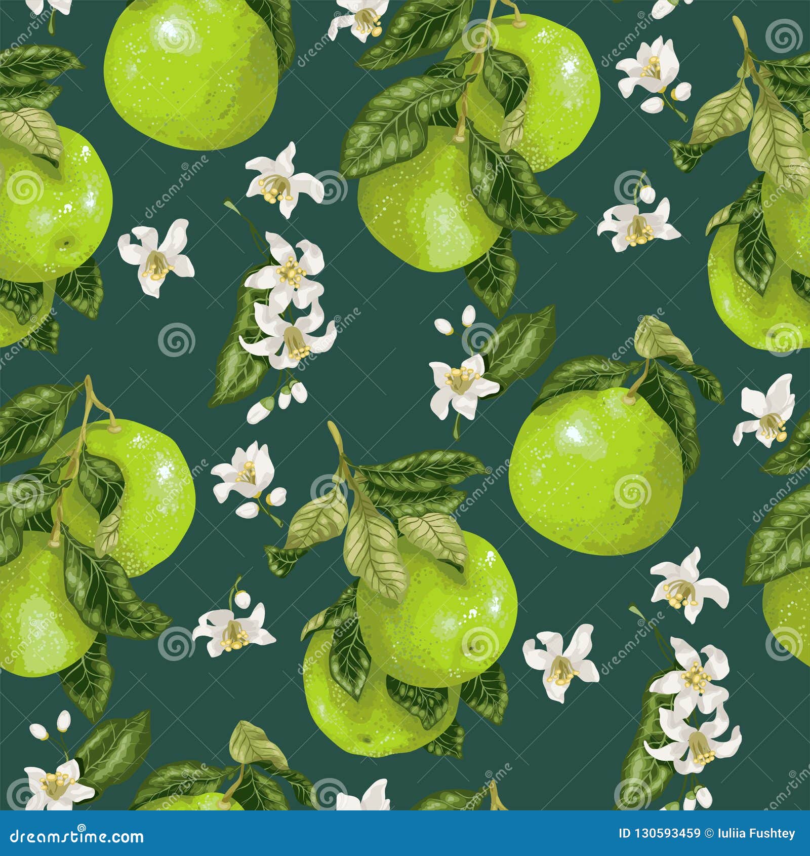 Seamless Pattern with Pomelo Fruits, Citrus Fruits and Flowers I Stock ... Seamless Pattern with Pomelo Fruits, Citrus Fruits and Flowers I Stock ...