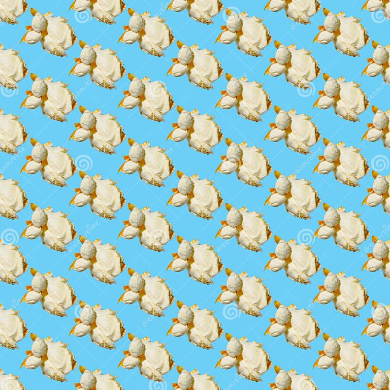 Seamless Pattern - Popcorn. Popcorn on a Blue Background, Pattern Stock ...