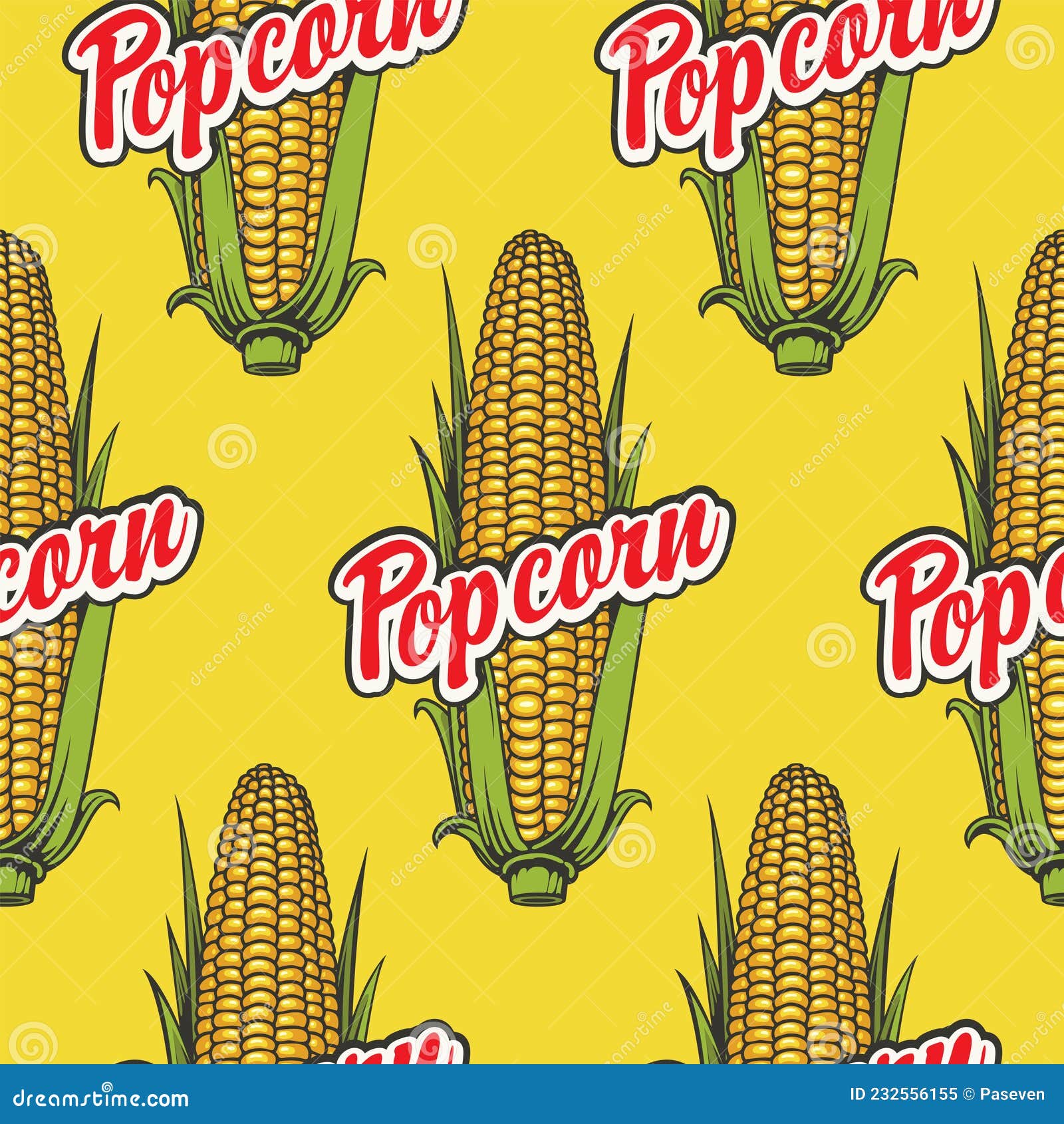 Seamless Pattern with Popcorn. Pop Corn Background Stock Vector ...