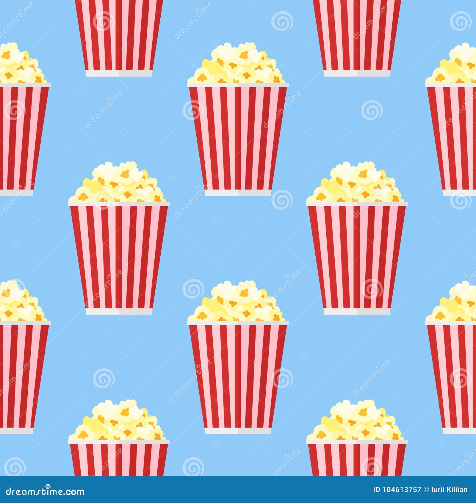 Seamless Pattern with Popcorn Stock Vector - Illustration of seamless ...