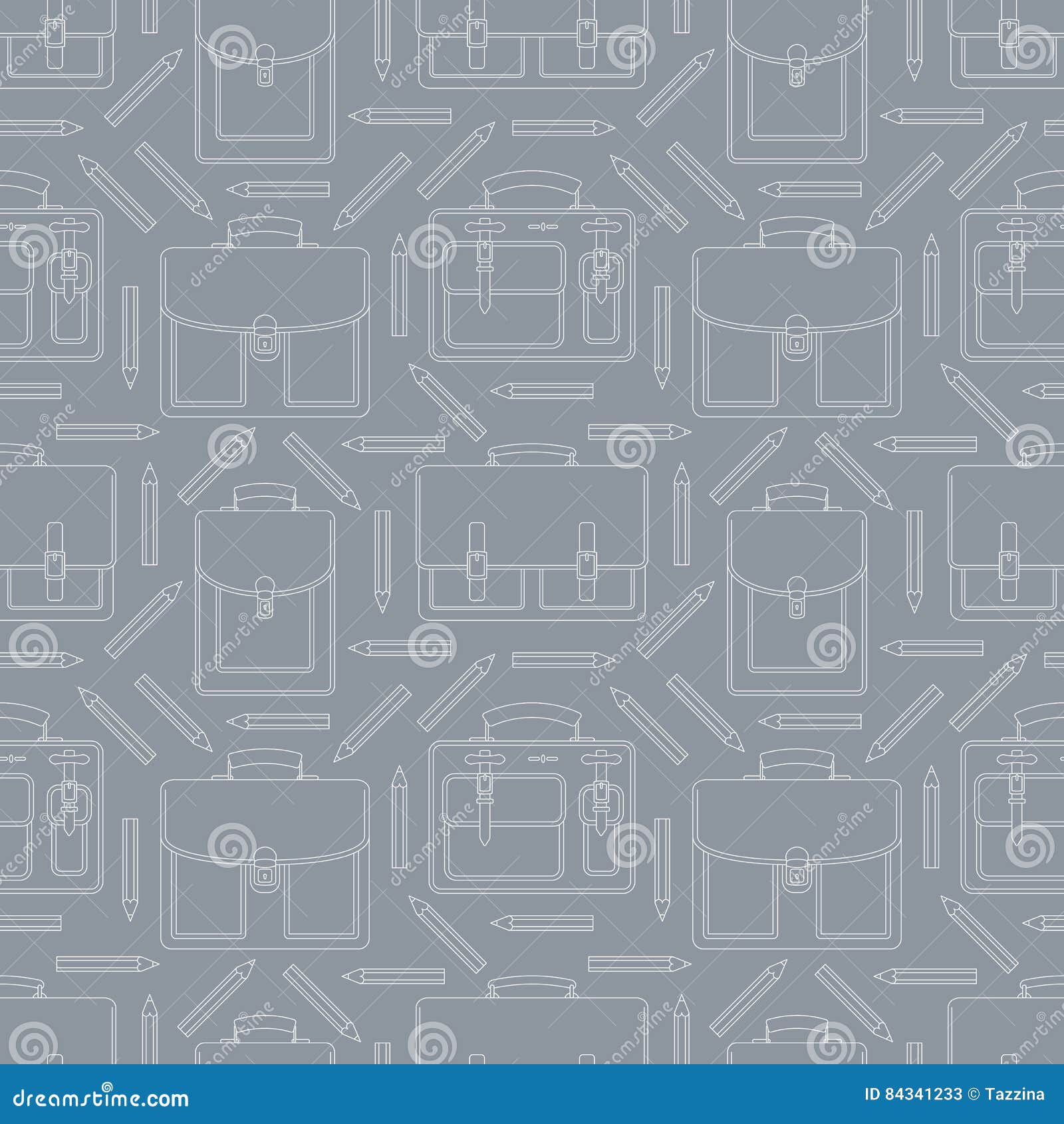 Seamless Pattern with Portfolios and Pencils Stock Vector ...