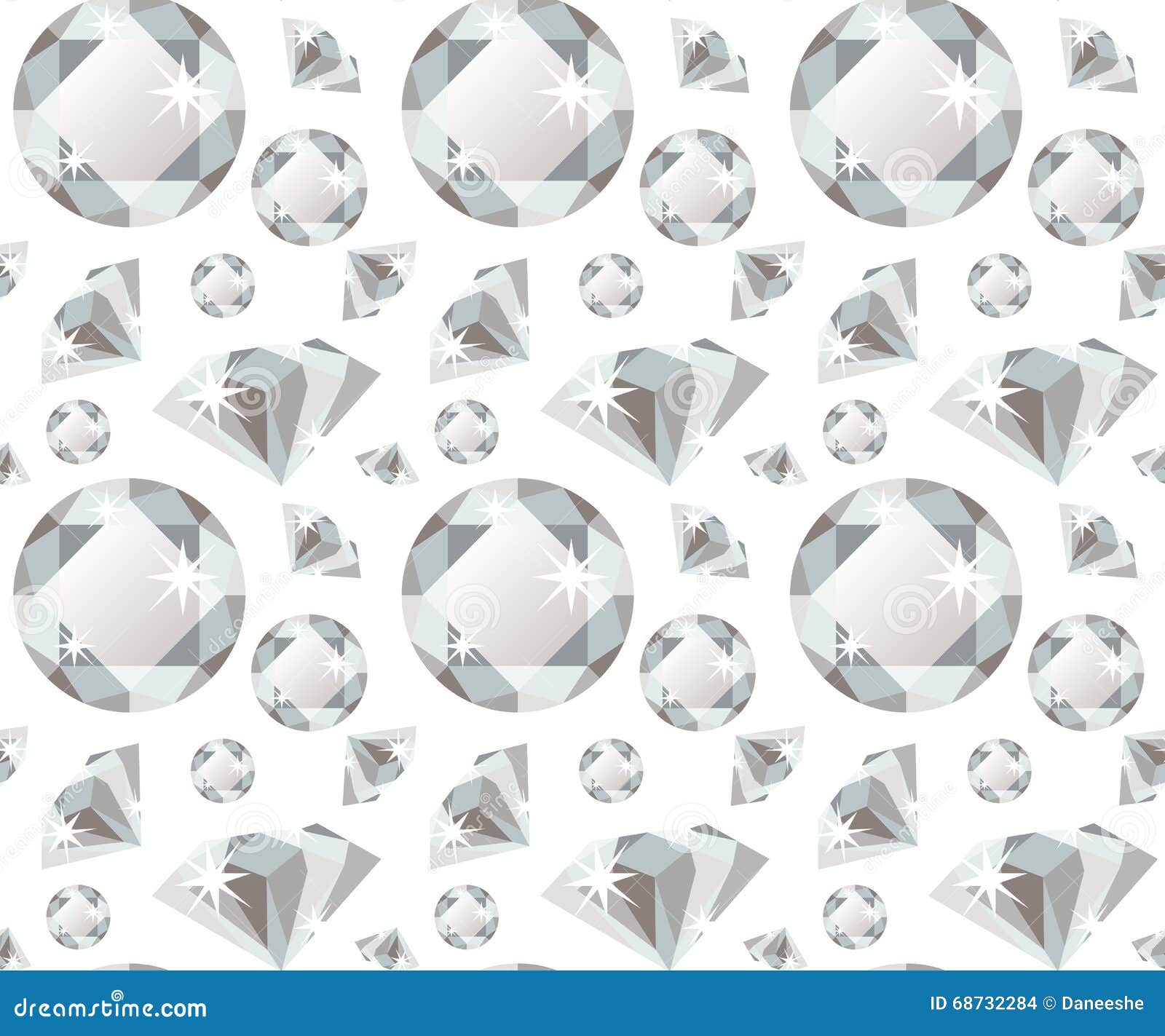 Seamless Pattern with Precious Gem Diamond in Flat Style Stock Vector ...