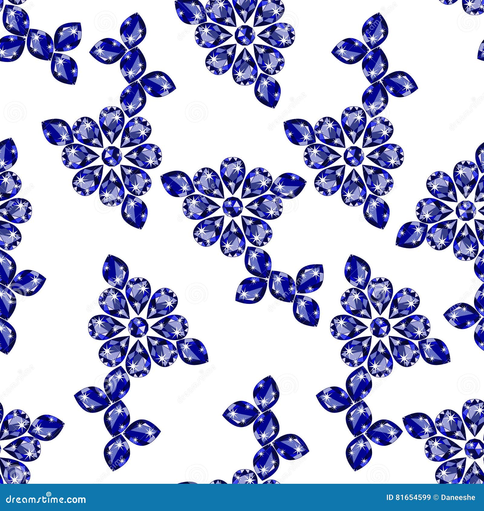 Seamless Pattern with Precious Gem Sapphire Stock Vector - Illustration ...