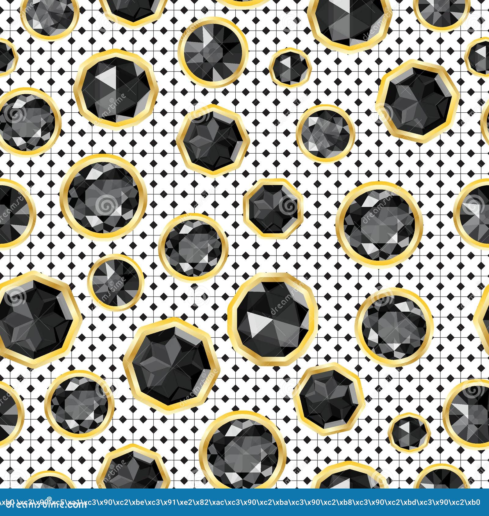 Seamless Pattern with Precious Stones Stock Vector - Illustration of ...