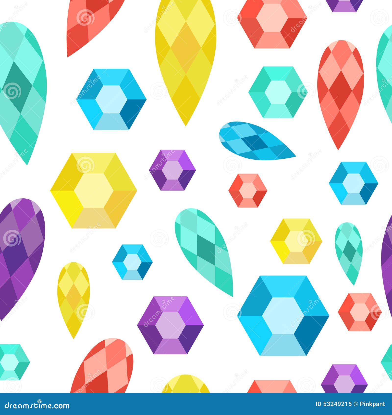 Seamless Pattern Precious Stones, Gems, Diamonds, Crystals. Stock ...