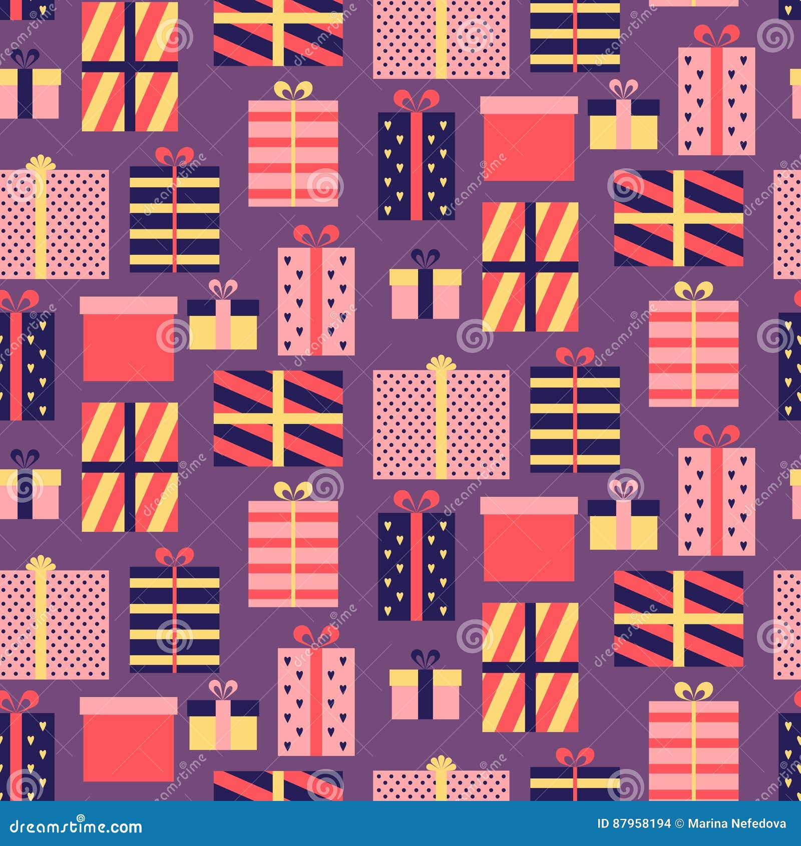Seamless Pattern with Presents Stock Illustration - Illustration of ...