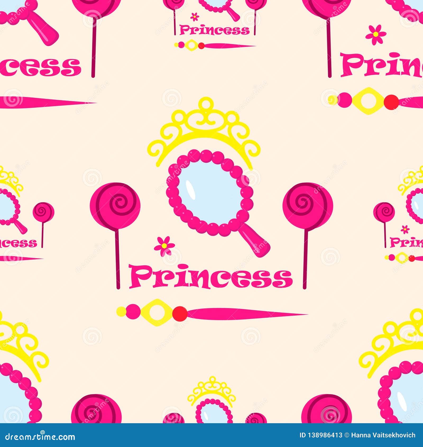 Seamless Pattern Princess Things - Vector, Illustration, Eps Stock ...