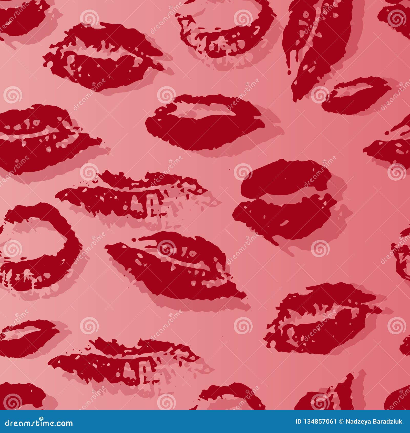 Seamless Pattern with a Print of Female Lips Stock Vector ...