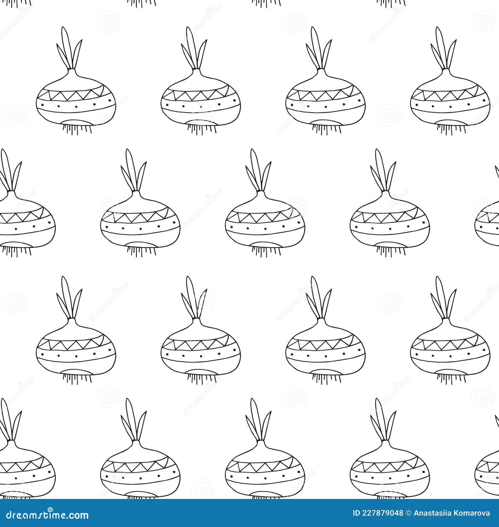 Seamless Pattern. Print with Graphic Onion Stock Vector - Illustration ...