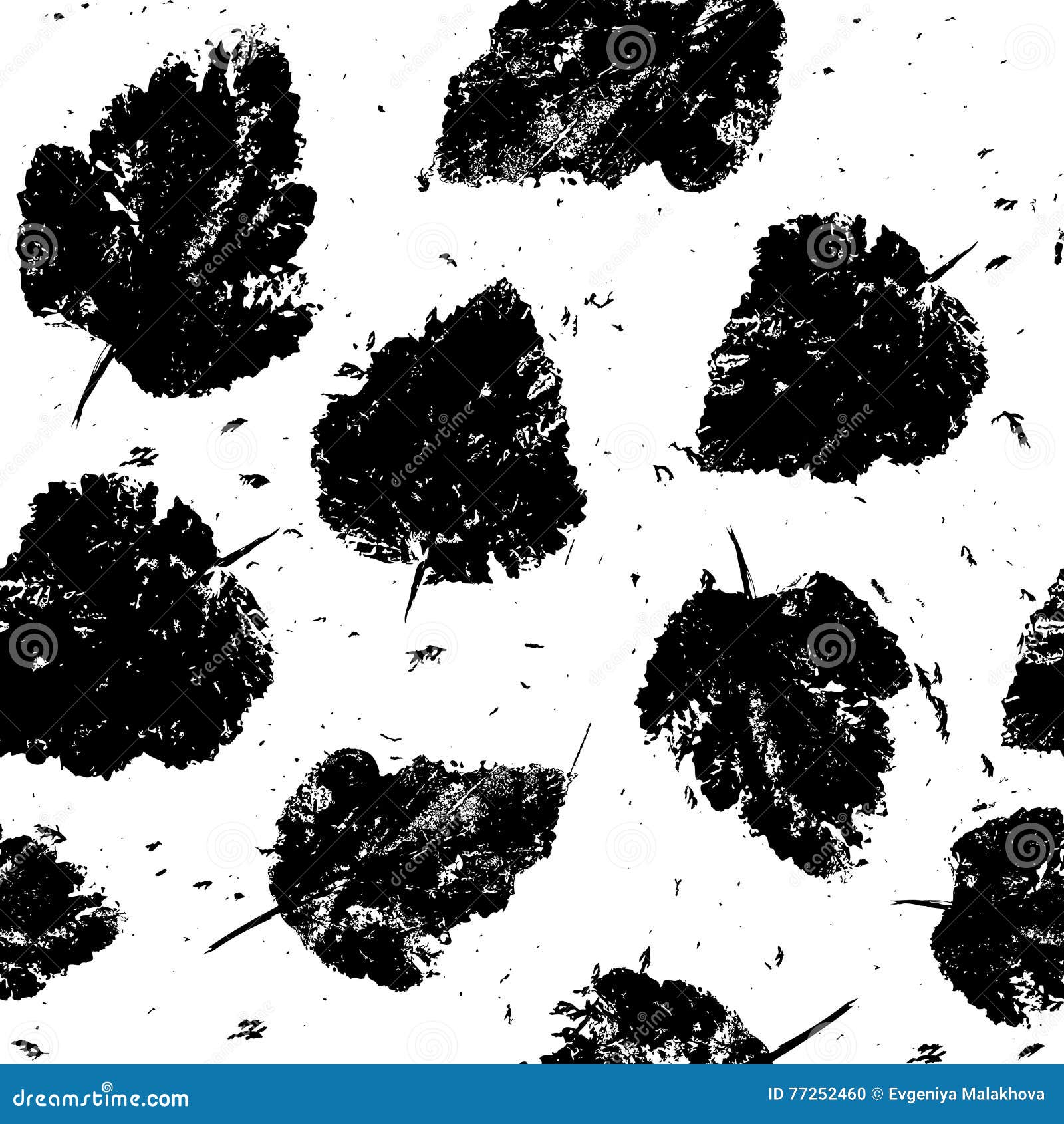 Seamless Pattern with Prints of Leaves Stock Vector - Illustration of ...