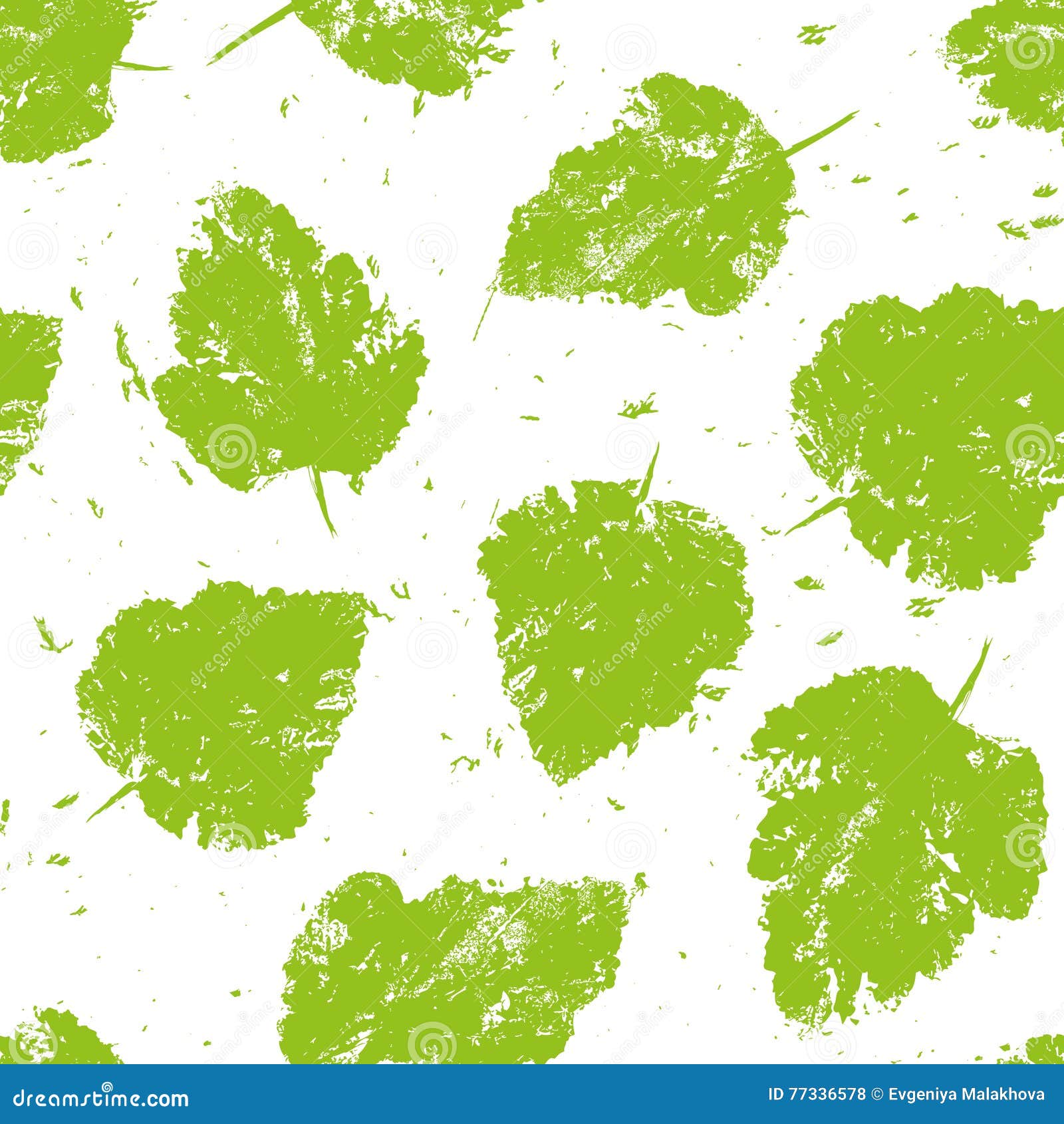 Seamless Pattern with Prints of Leaves Stock Vector - Illustration of ...