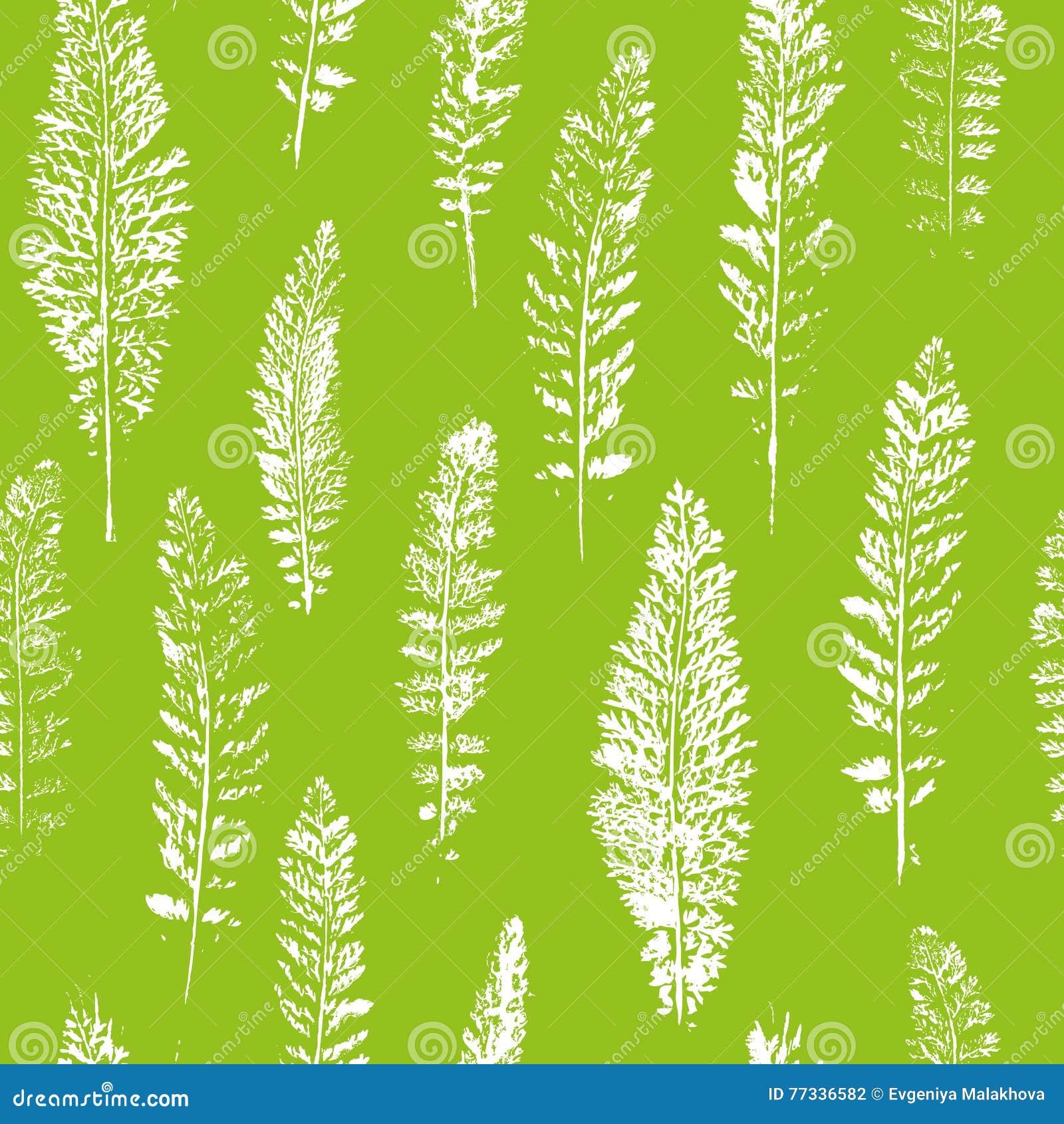 Seamless Pattern with Prints of Leaves Stock Vector - Illustration of ...