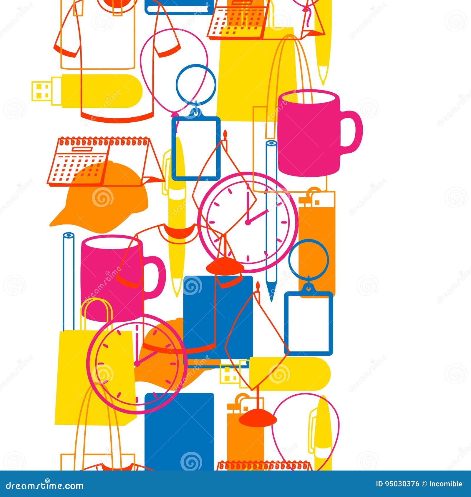 Seamless Pattern with Promotional Gifts and Souvenirs Stock Vector ...