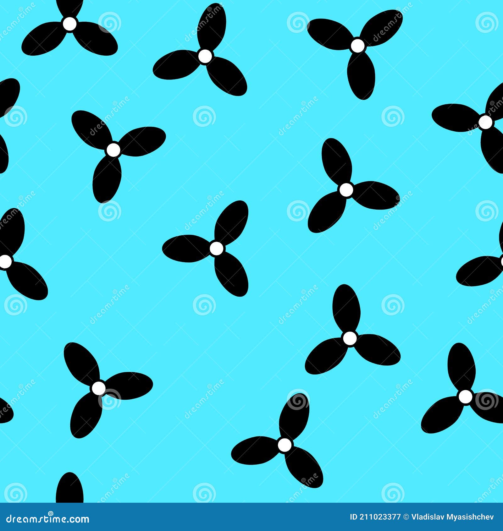 Seamless Pattern with Propeller Stock Vector - Illustration of vector ...