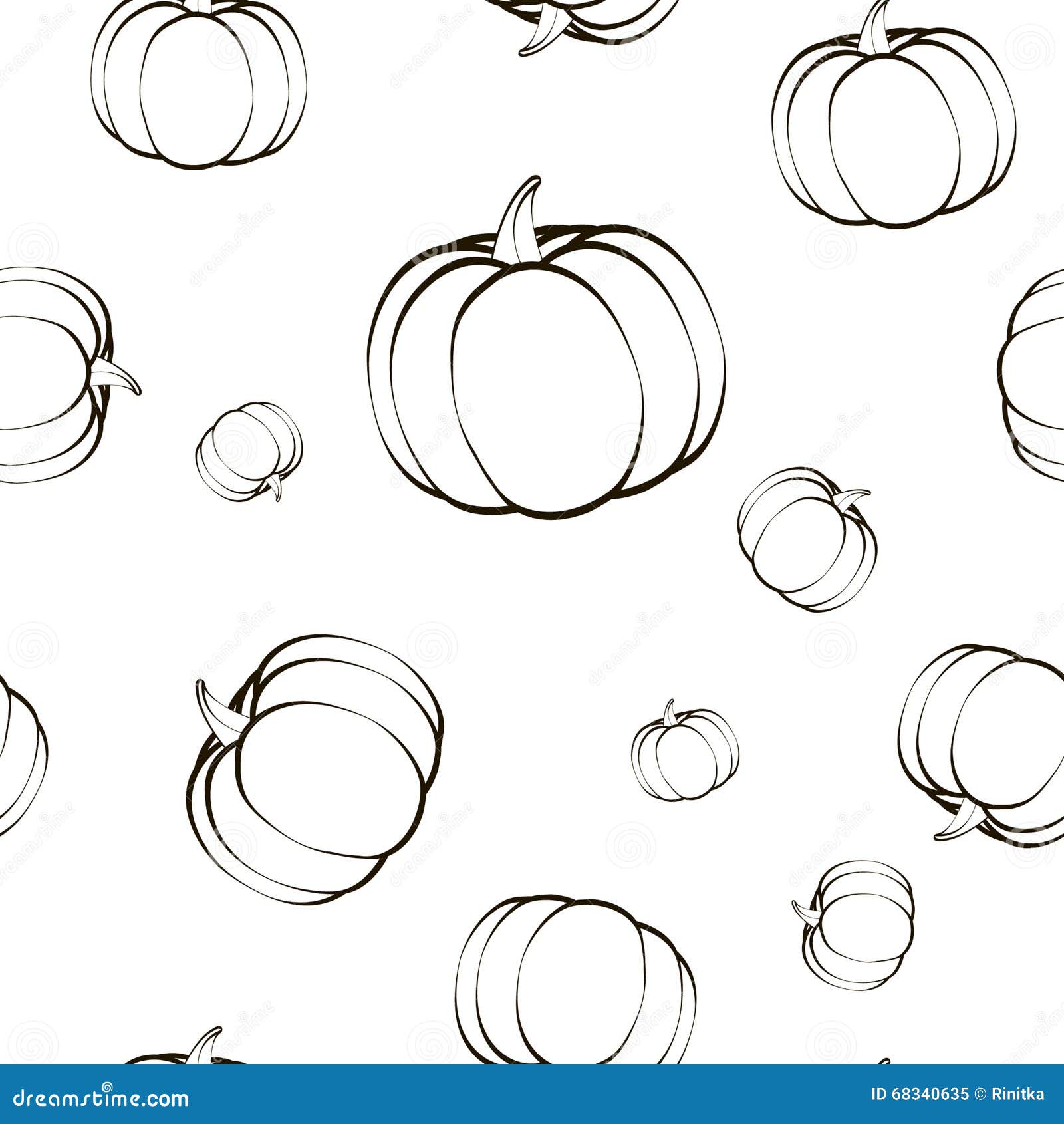 Seamless Pattern of Pumpkins Stock Illustration - Illustration of ...