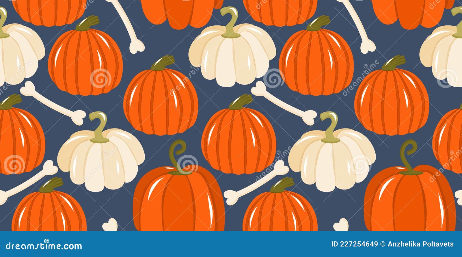 Seamless Pattern with Pumpkins for Halloween. Pumpkins and Squash with ...