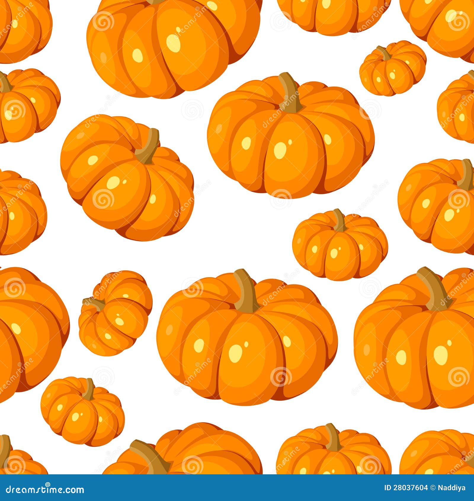 Seamless Pattern with Pumpkins. Vector EPS 8. Stock Vector - Illustration of texture, crop: 28037604