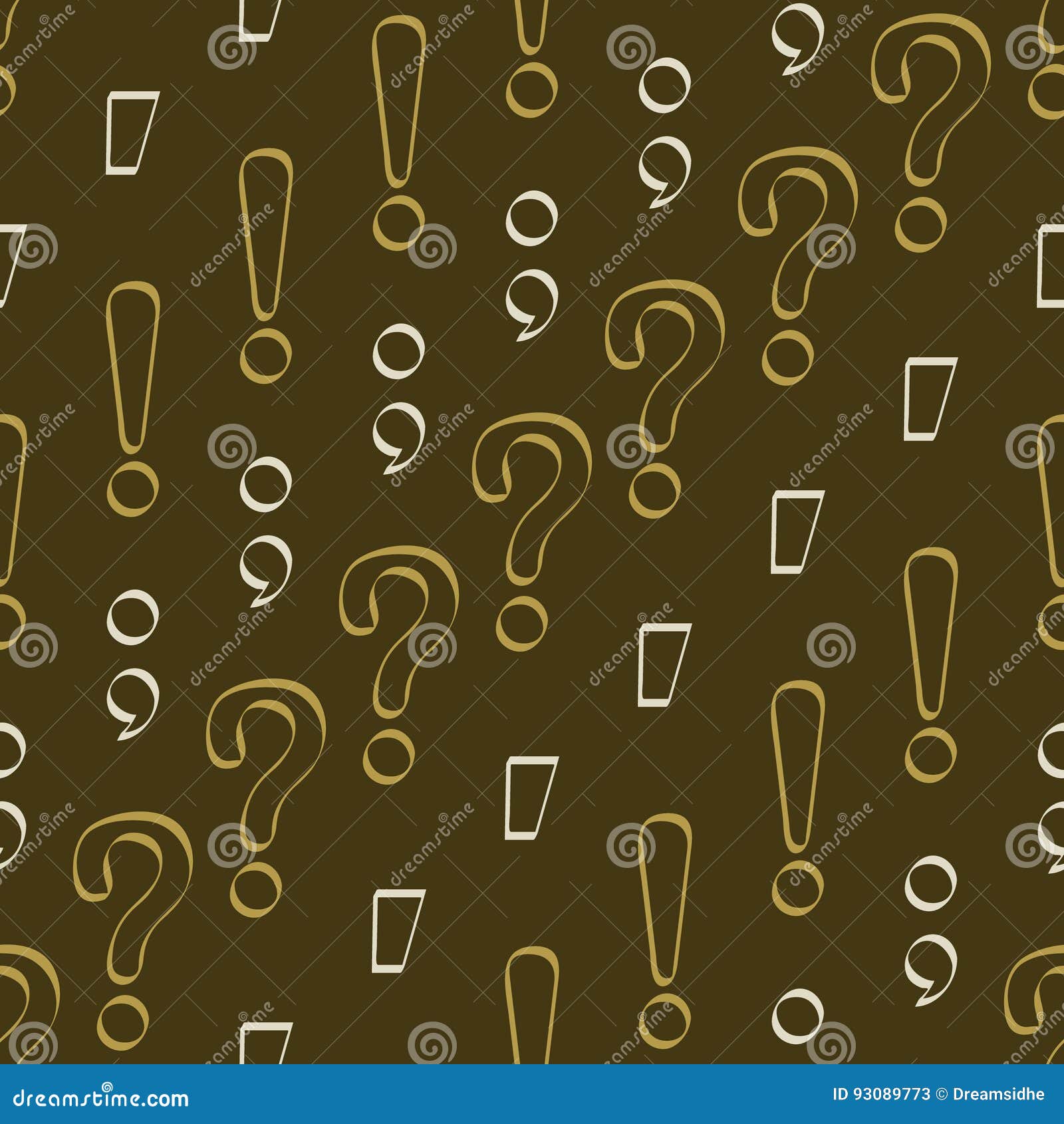 Seamless Pattern with Punctuation Marks Stock Vector - Illustration of ...