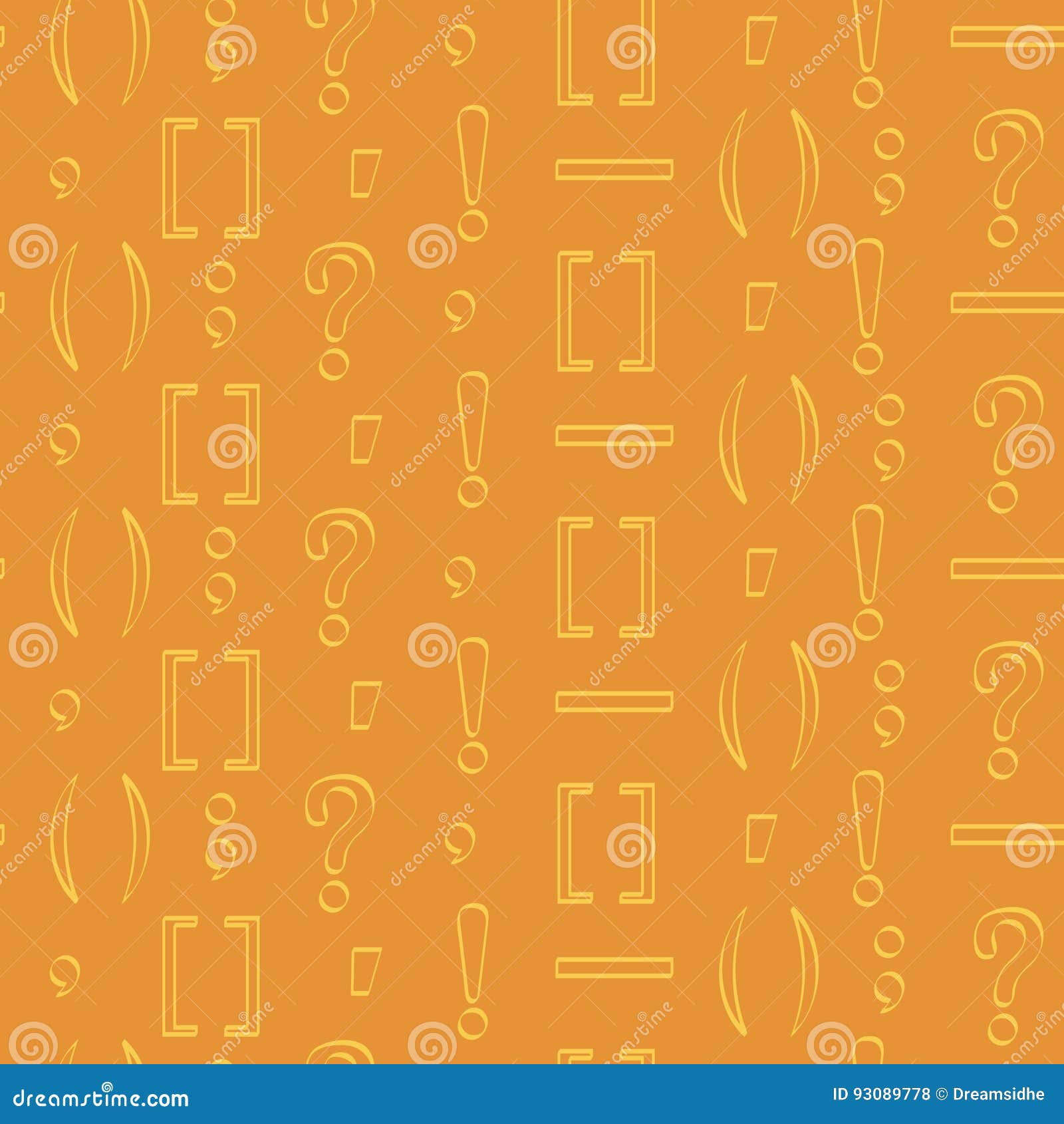 Seamless Pattern with Punctuation Marks Stock Vector - Illustration of ...