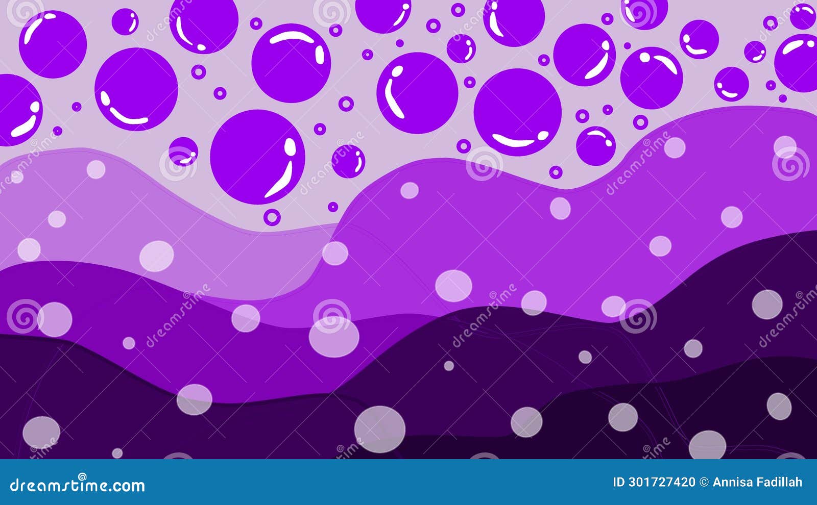 A Seamless Pattern of Purple Bubbles and Waves Stock Illustration ...