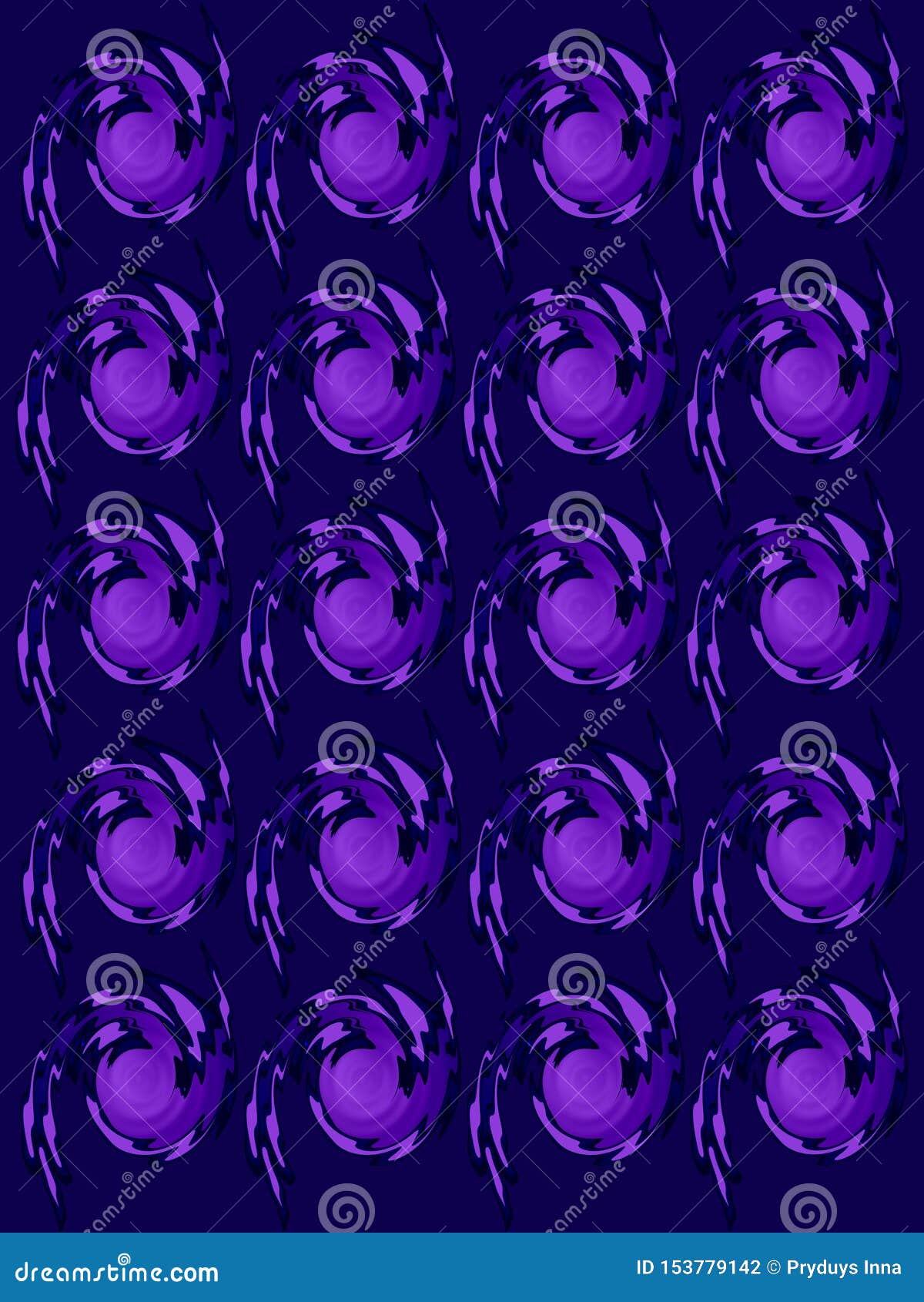 Seamless Pattern with Purple Decorative Elements Stock Illustration ...