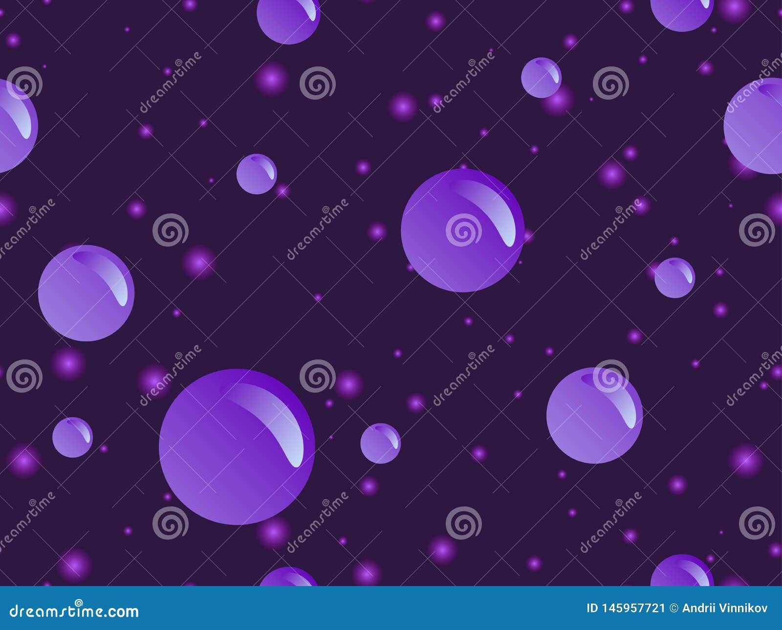Seamless Pattern with Purple Gradient Balls. Modern Trend Background ...