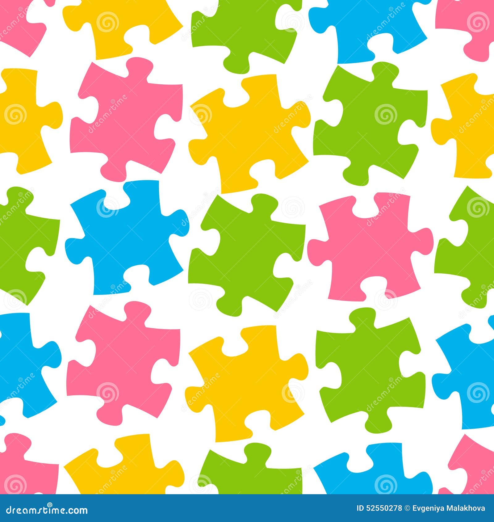 Seamless Pattern with Puzzle Stock Vector - Illustration of background ...