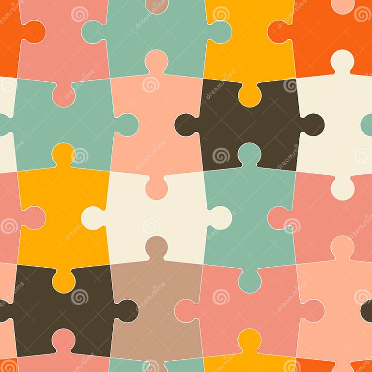 Seamless pattern of puzzle stock vector. Illustration of inspiration ...
