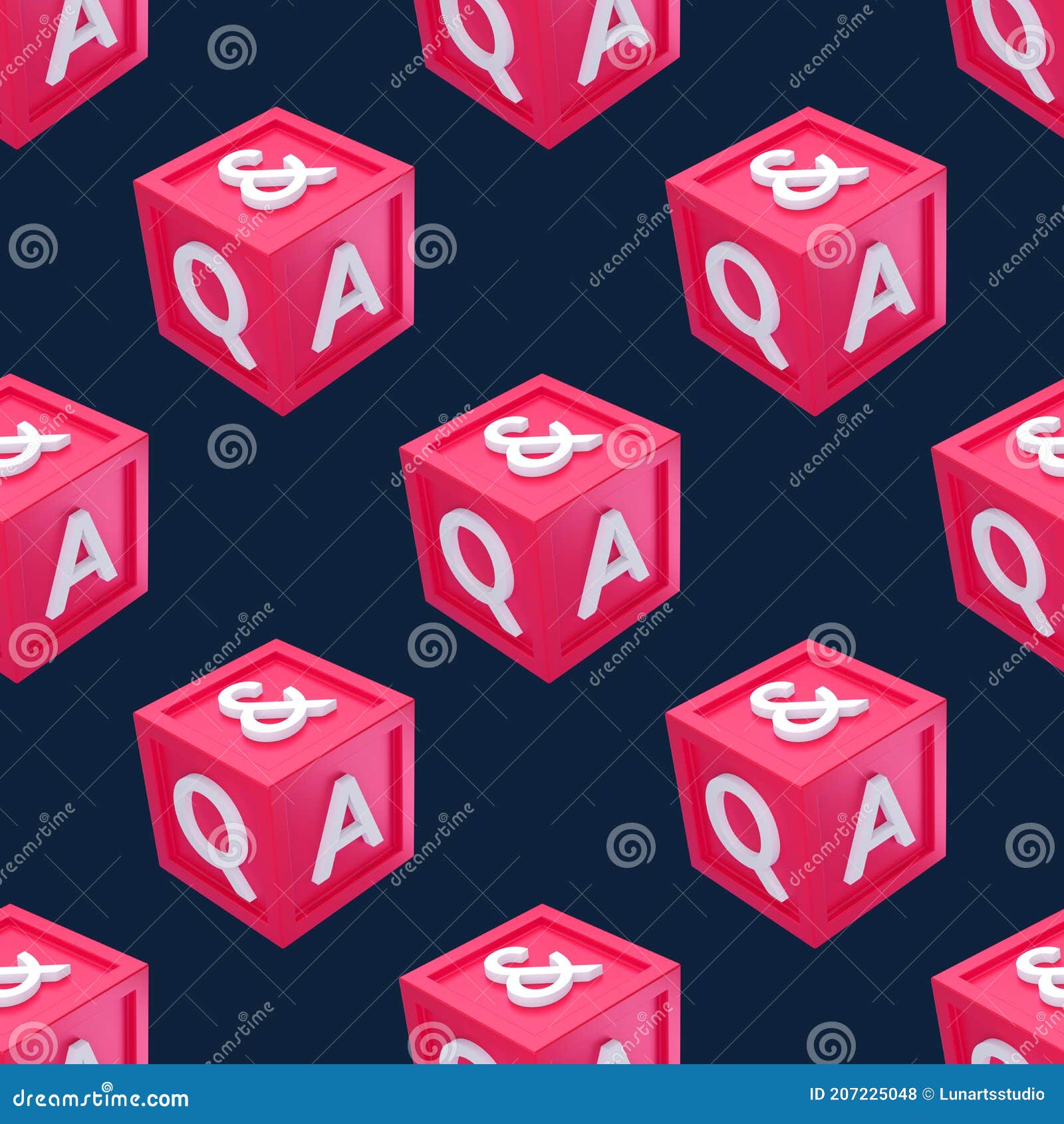 Seamless Pattern Question and Answer Cube Box Minimal Concept. Cartoon ...
