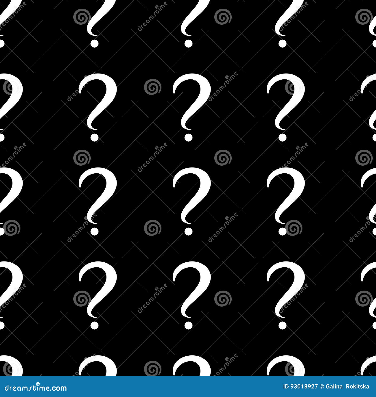 Seamless Pattern with Question Marks. Same Sizes. Black Background ...
