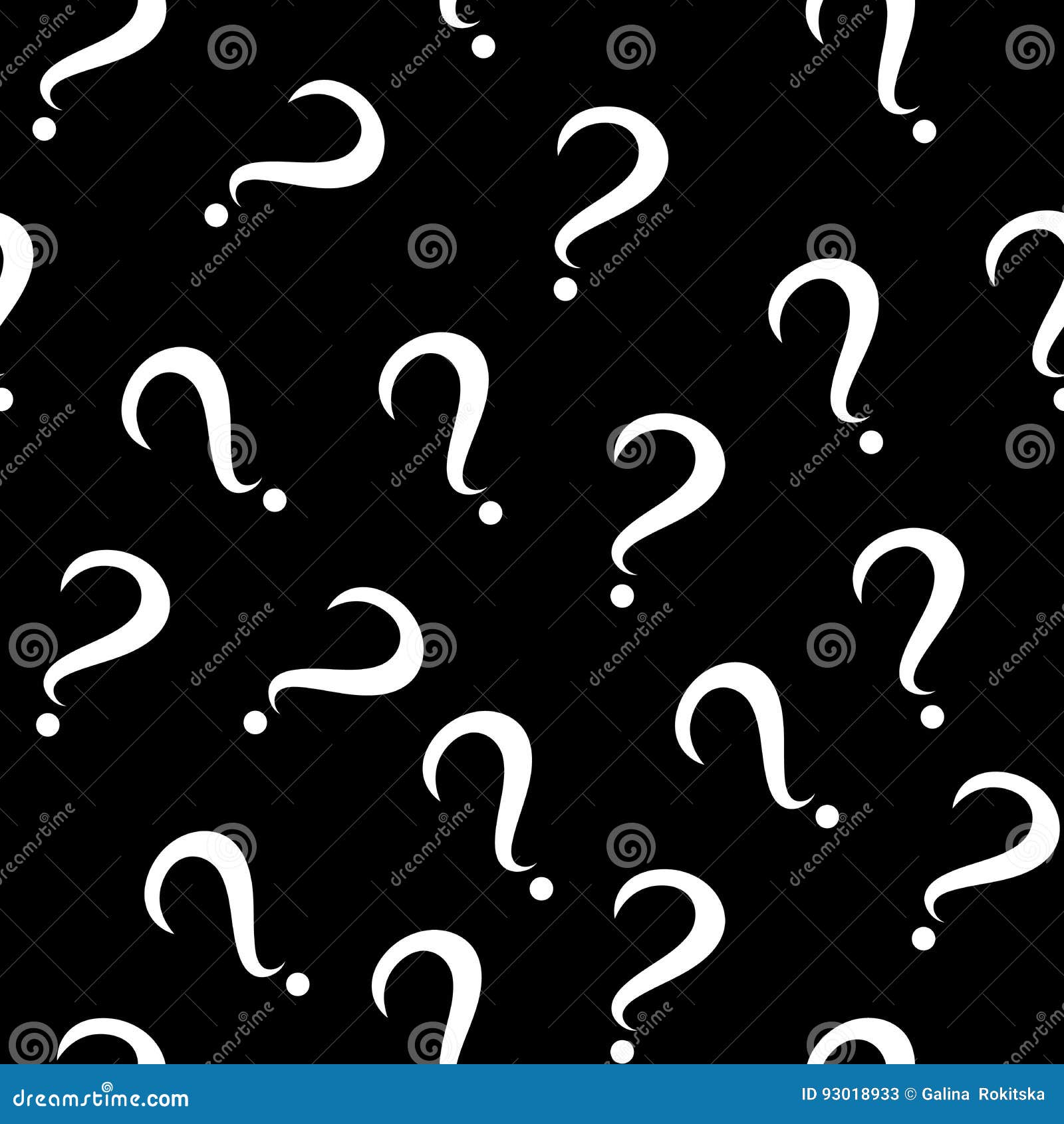 Seamless Pattern with Question Marks. Same Sizes Small. Black ...