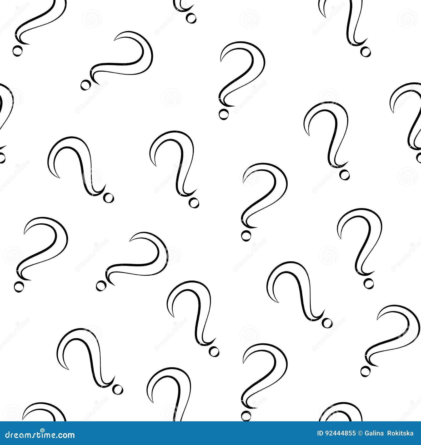 Seamless Pattern with Question Marks. Same Sizes Small. White Marks ...