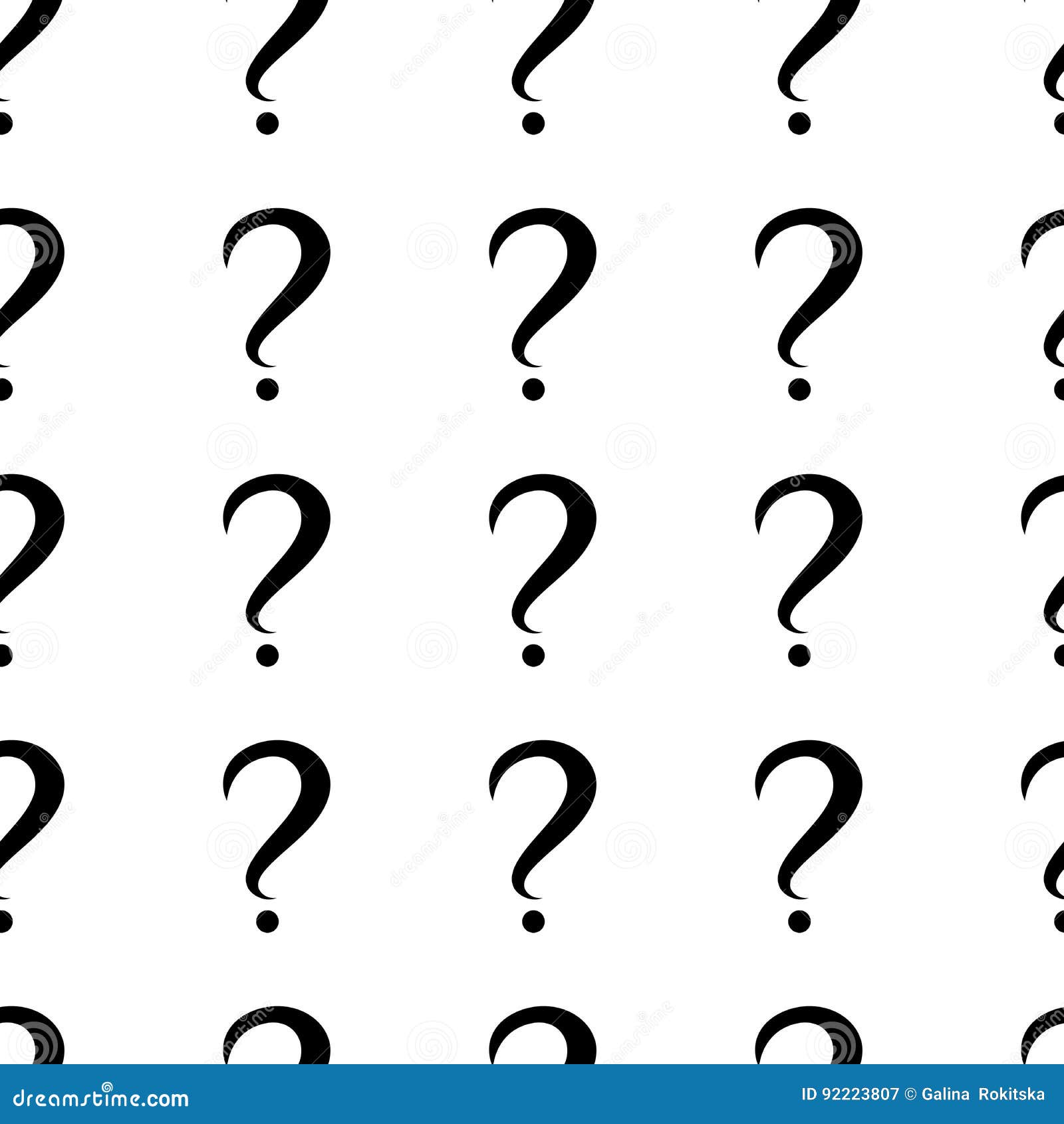 Seamless Pattern with Question Marks. Same Sizes. Vector Illustration ...