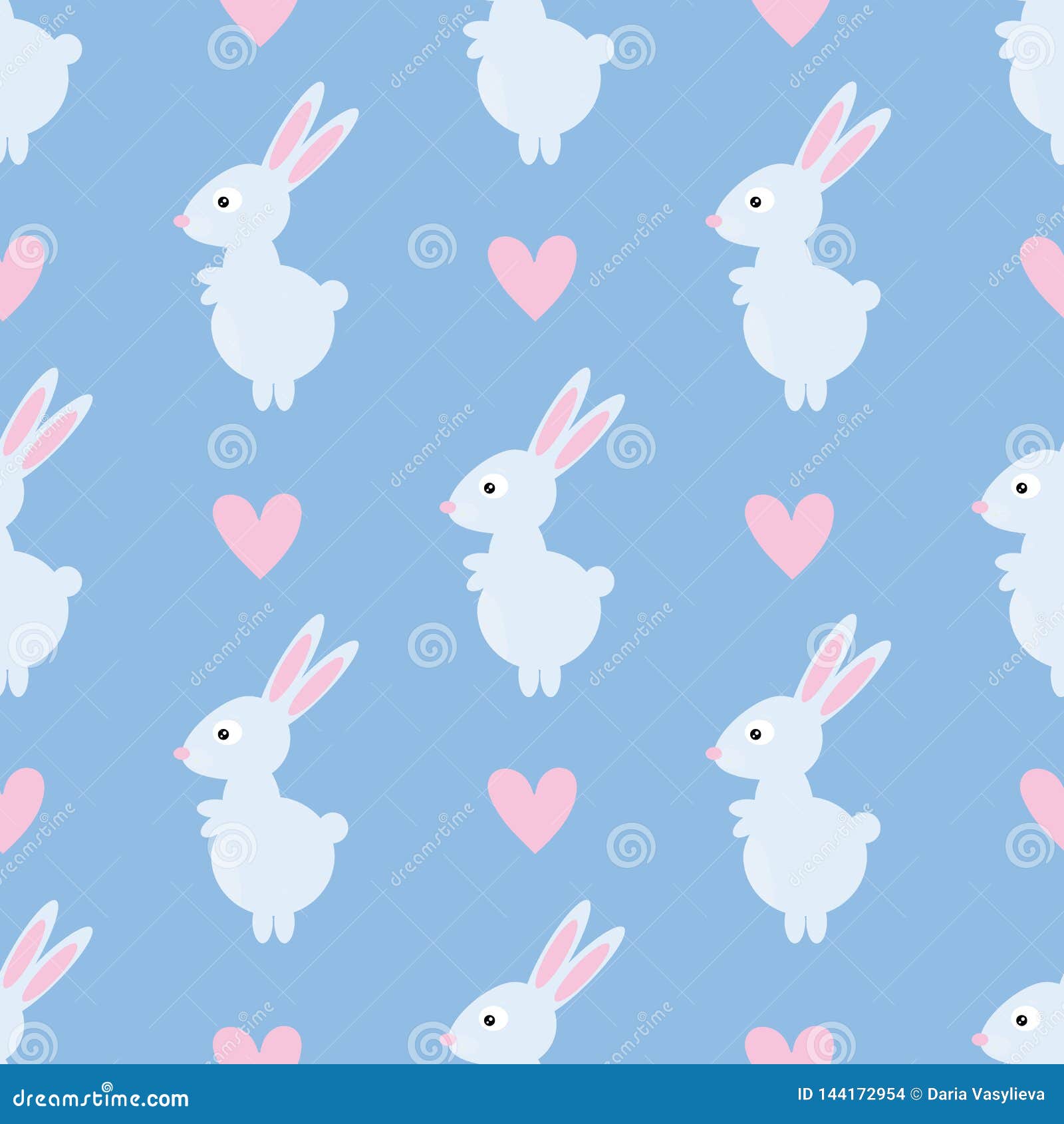 Seamless Pattern With Rabbits Stock Vector Illustration Of Bunny
