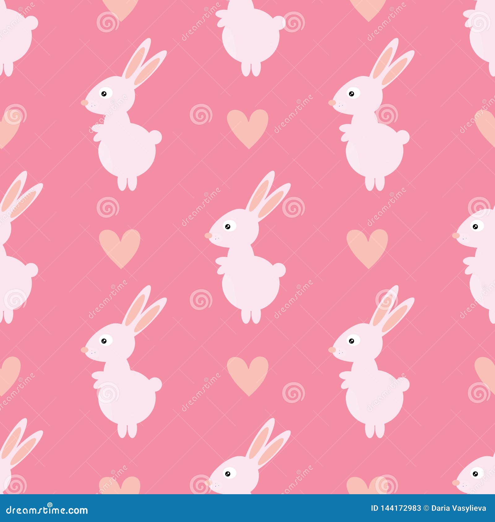 Seamless Pattern with Rabbits Stock Vector - Illustration of white ...