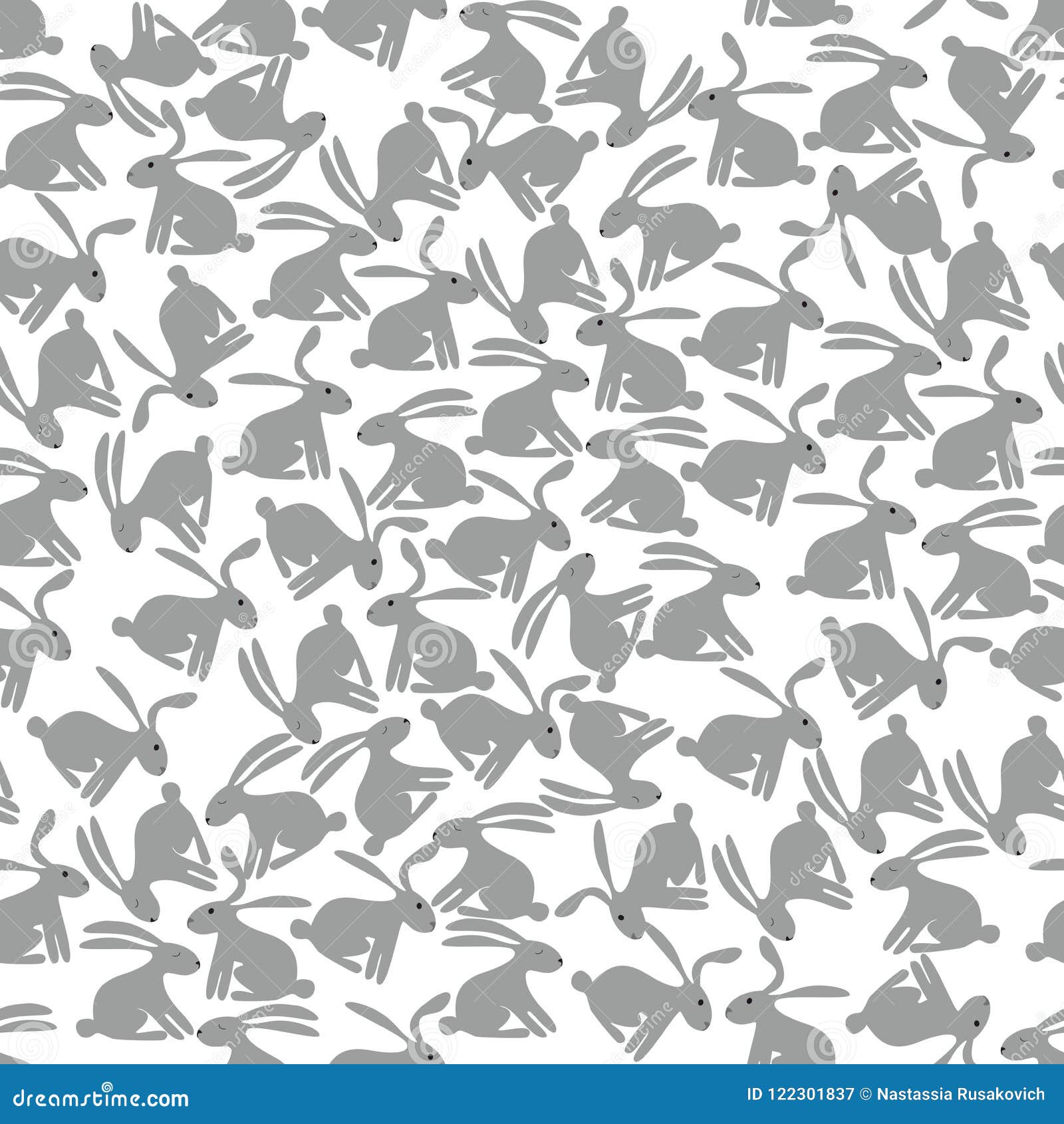 Seamless Pattern with Rabbits. Stock Vector - Illustration of ...
