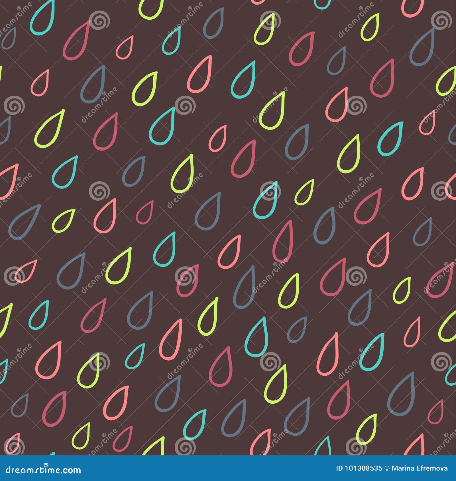 Seamless Pattern with Rain Drops. Stock Vector - Illustration of ...
