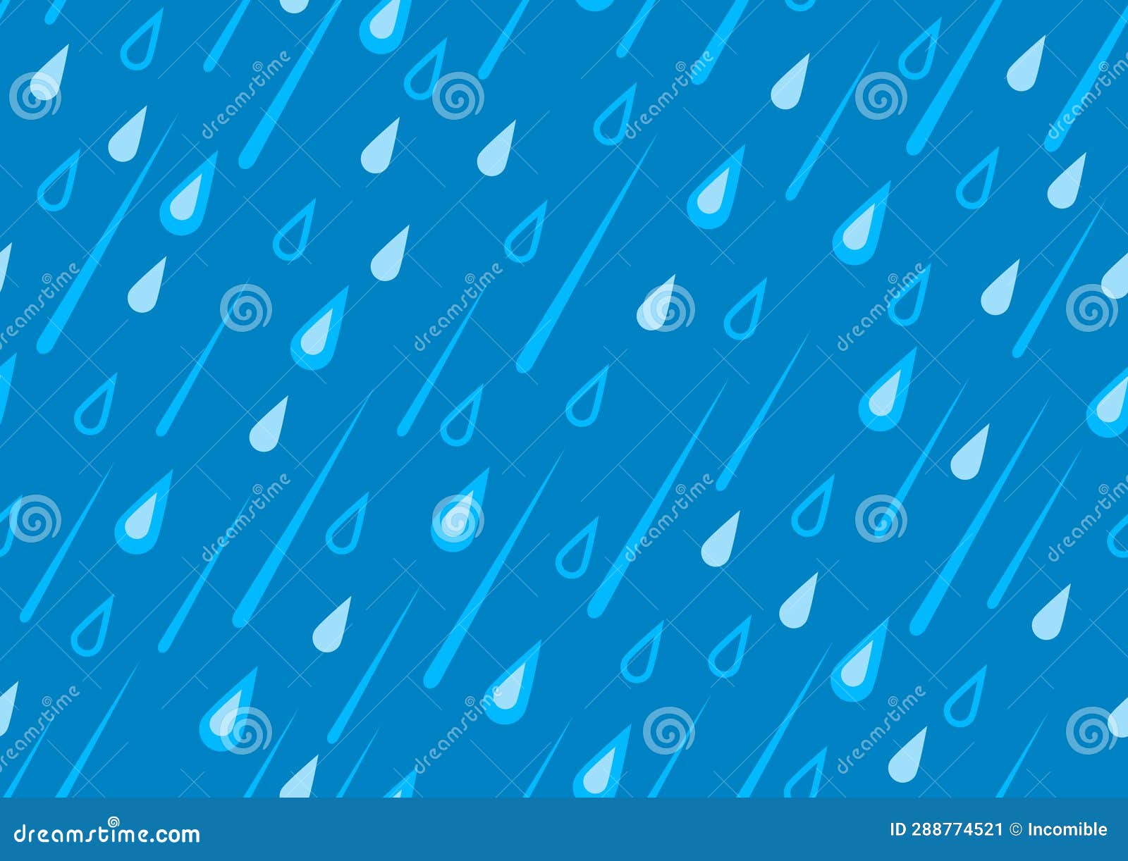 Seamless Pattern with Rain. Stylized Background with Raindrops Stock ...