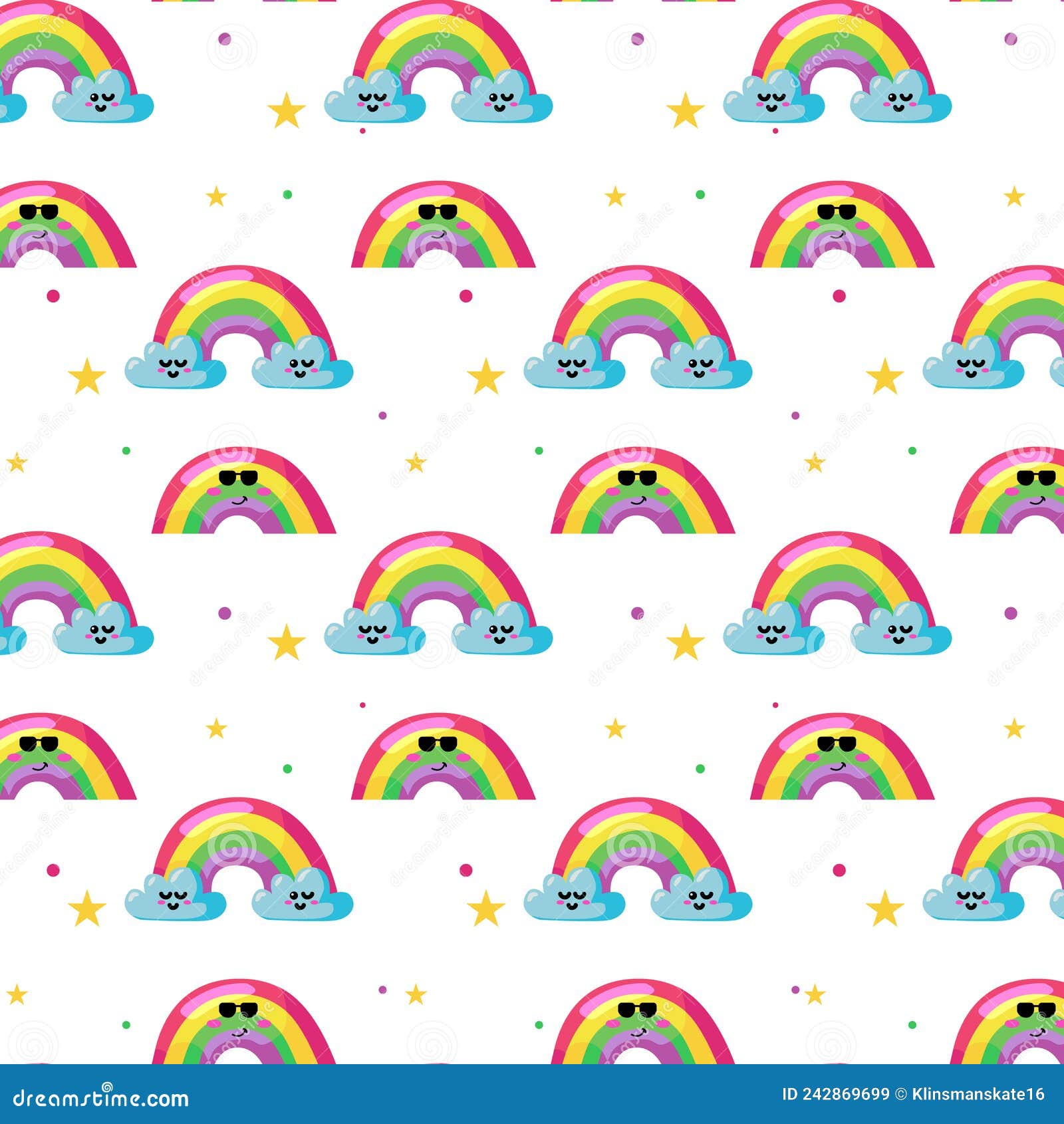 Seamless Pattern Rainbow Design Background Stock Vector - Illustration ...