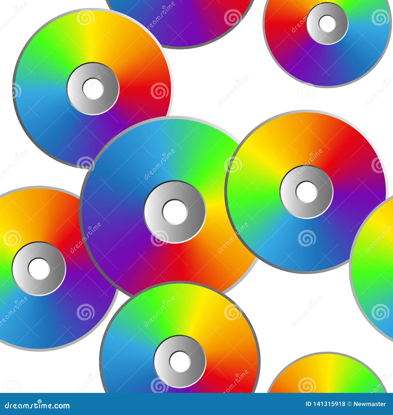 Seamless Pattern with Rainbow Discs on a Transparent Background Stock ...