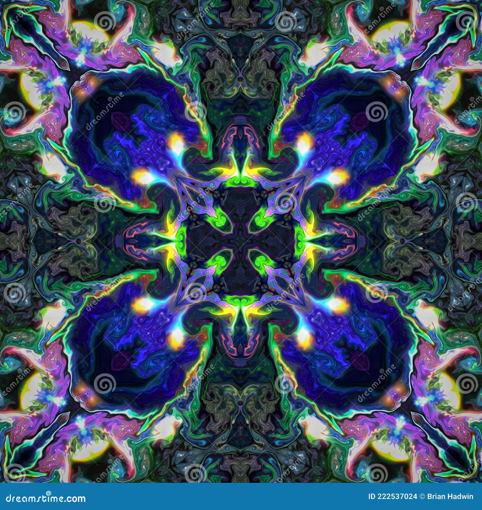 Seamless Pattern Rainbow Fluid Flowing Digital Art Stock Photo - Image ...