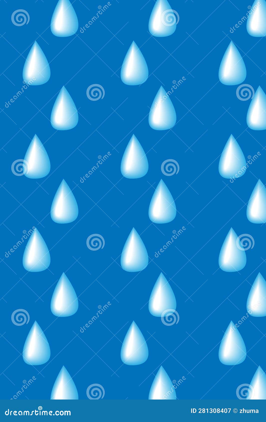 Seamless Pattern with Raindrop on Blue Background Stock Vector ...