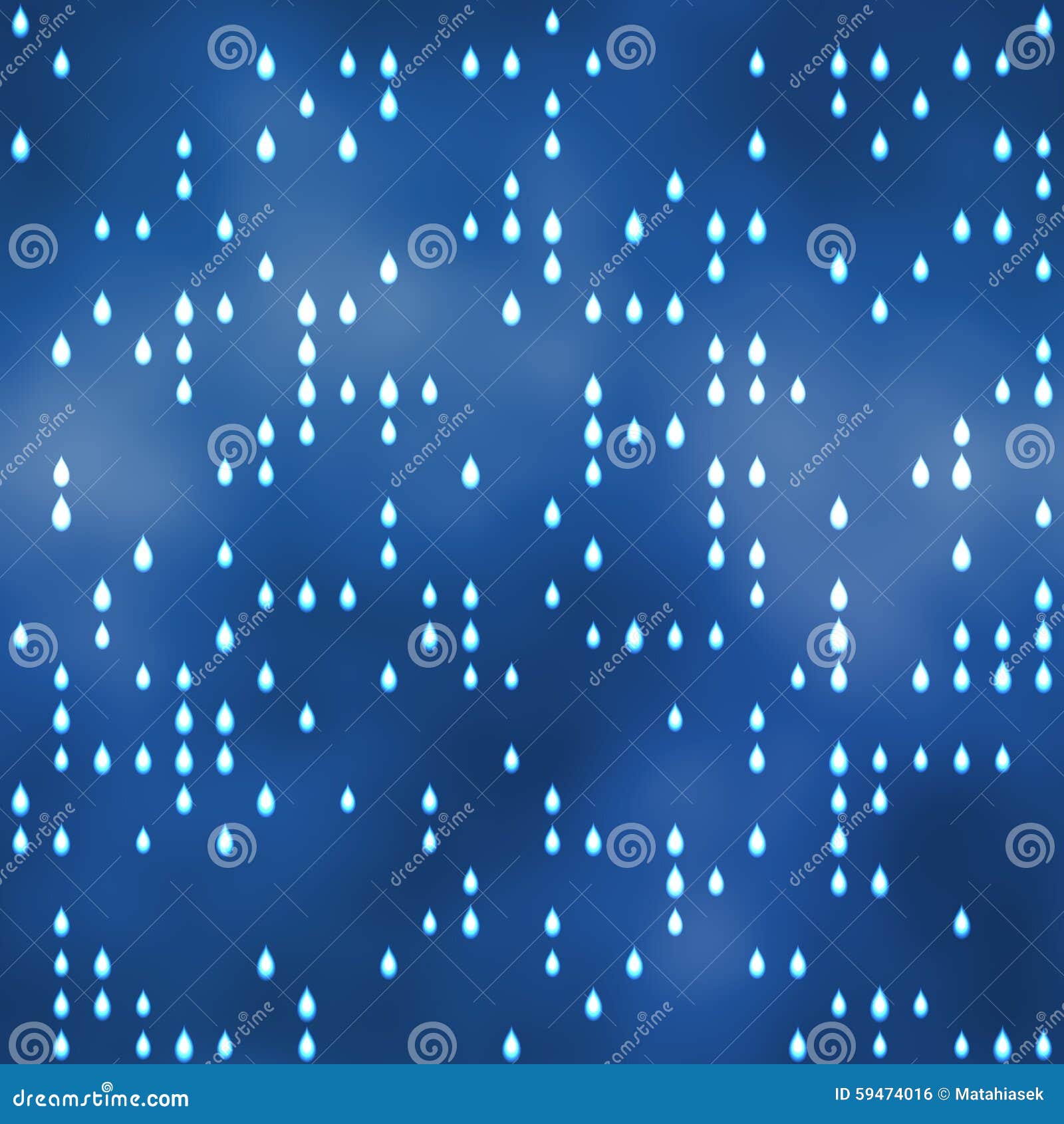 Seamless Pattern with Raindrops Motif on Blue Stock Photo - Image of ...