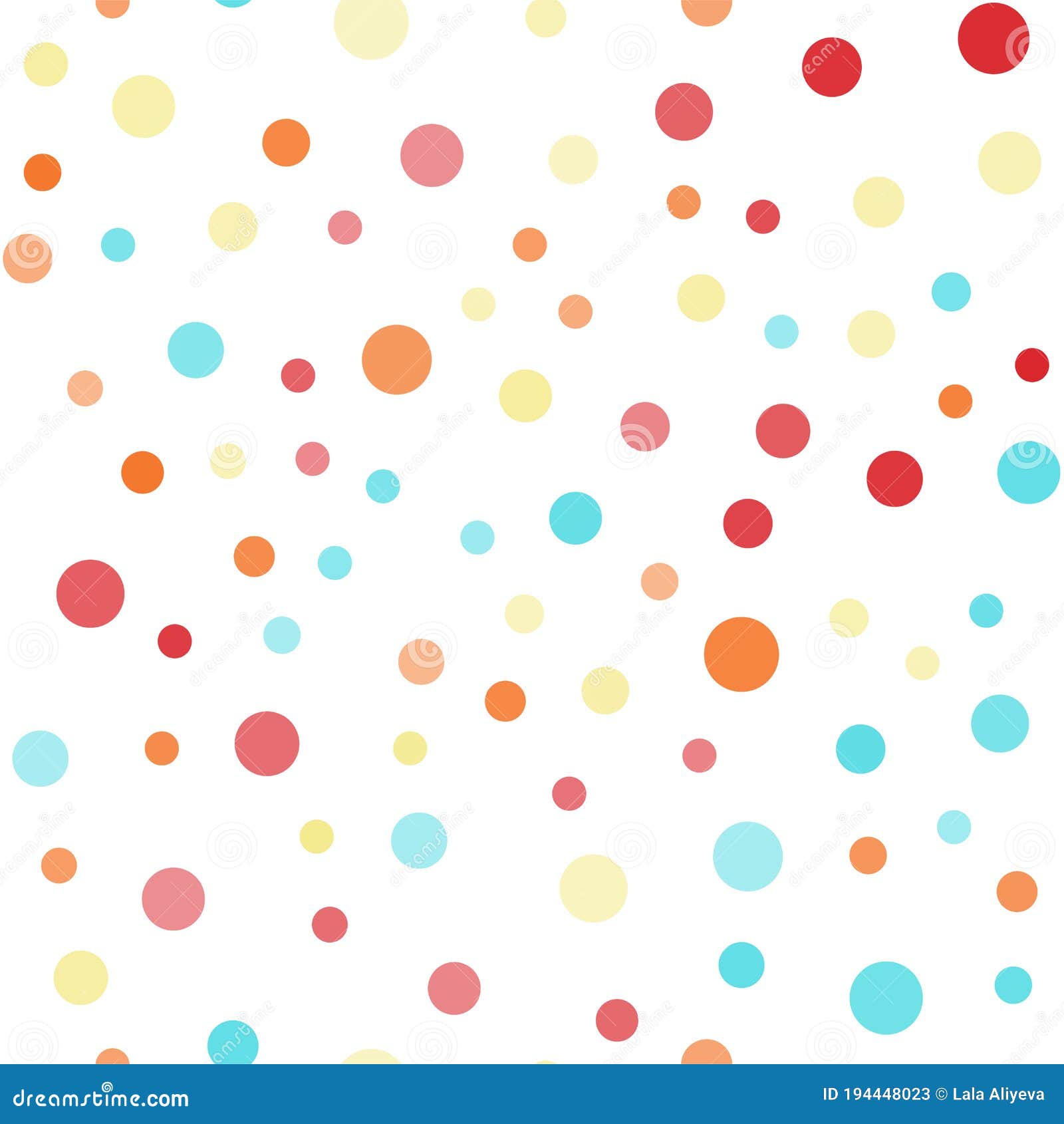 Seamless Pattern with Random Colorful Dots on White Background. Vector ...