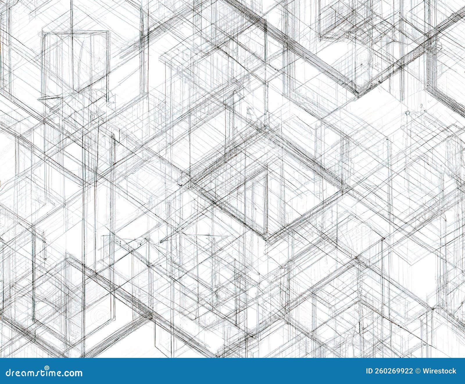 Seamless Pattern with Random Intersecting Squares and Cubes Stock Photo - Image of intersect ...